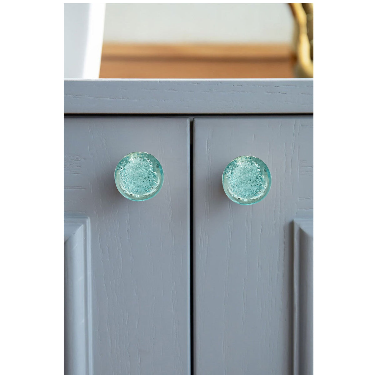 Aqua bubble glass knobs ( set of 6 )