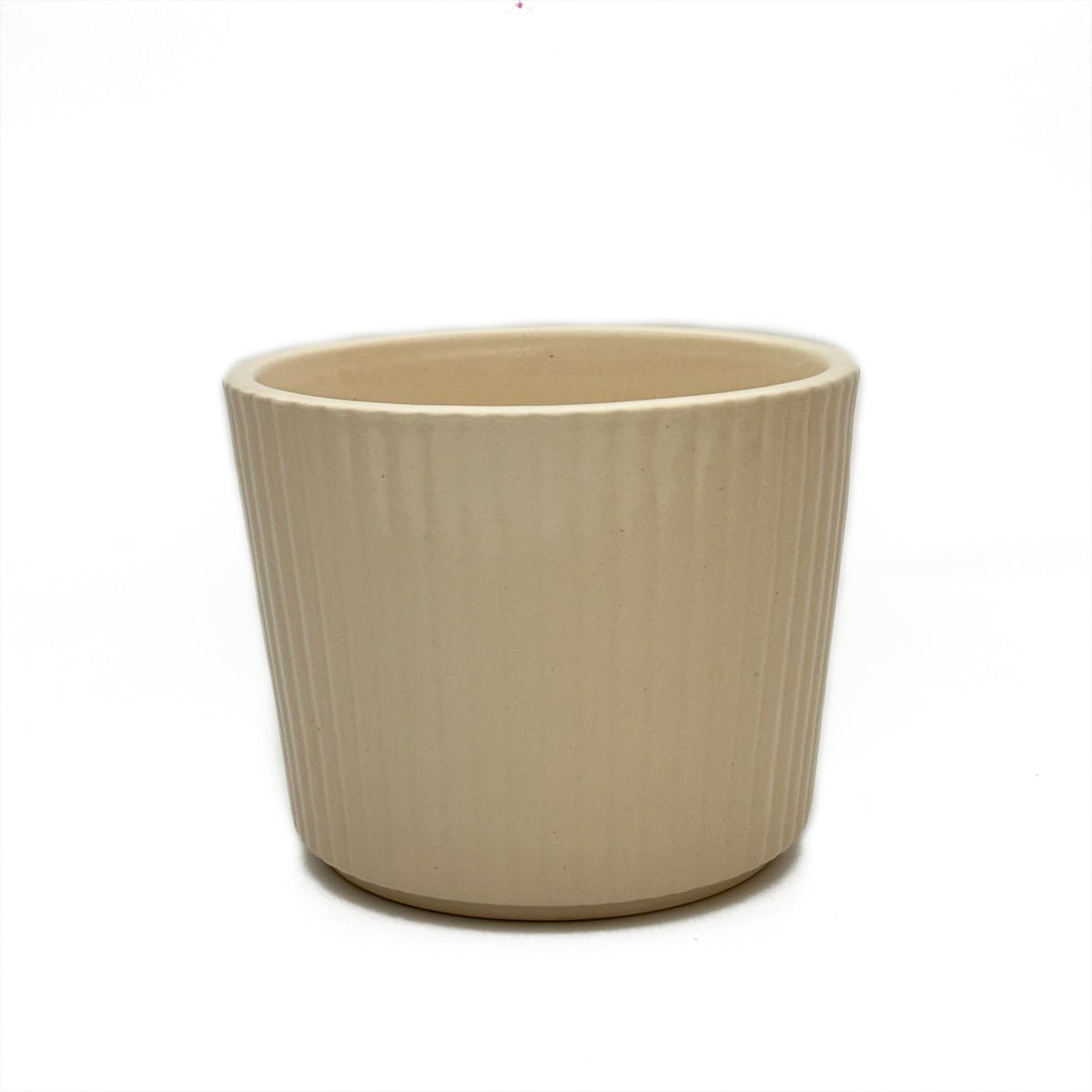 Fluted Ceramic Planter (Cream)