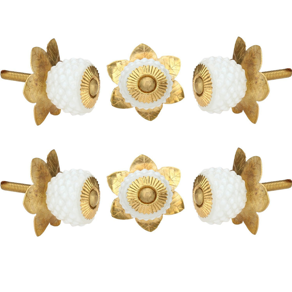 Cabinet KnobsSet Of Six Milky Berry Glass KnobsPerilla Home