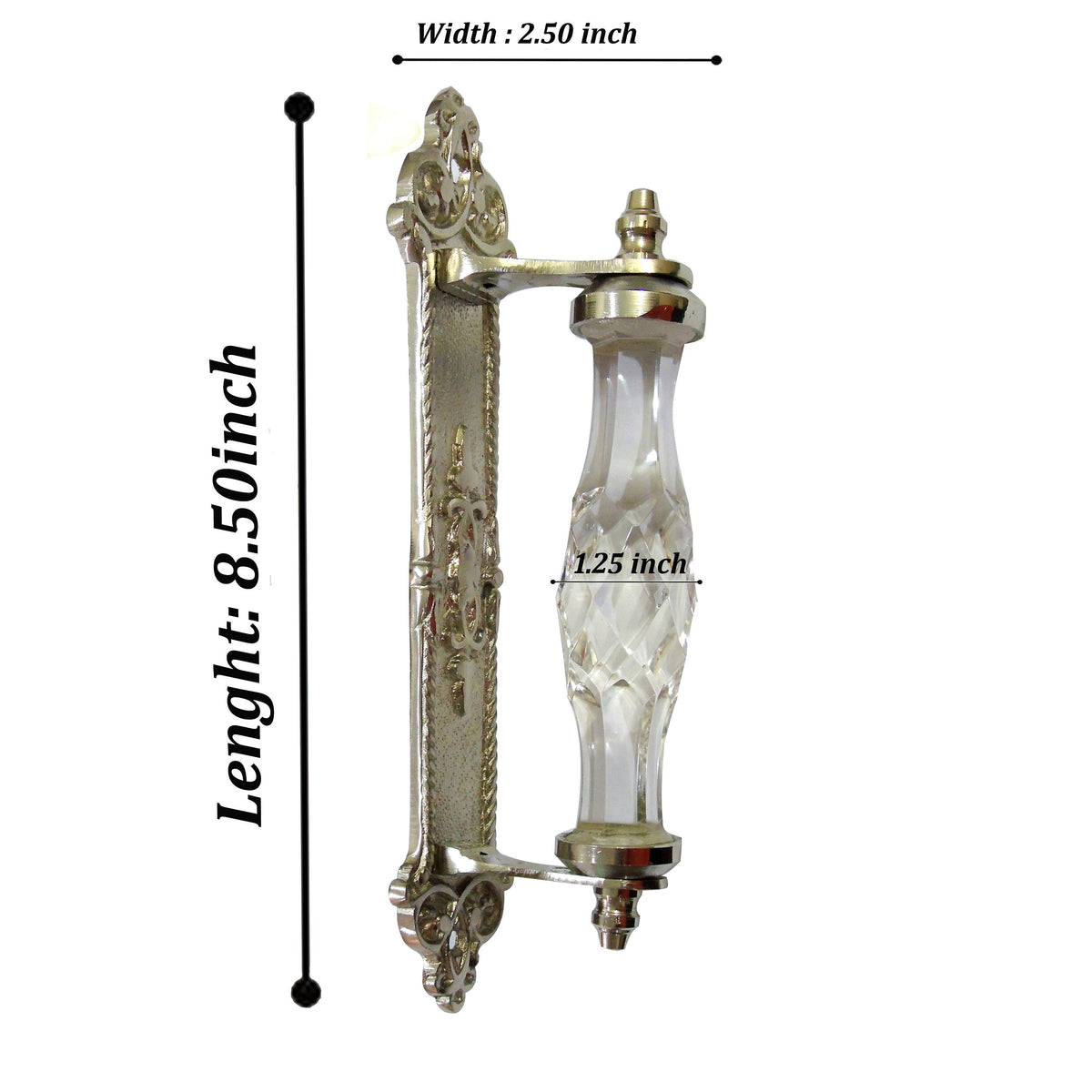 Mugal Glass Decorative Furniture Handle ( chrome)Perilla Home