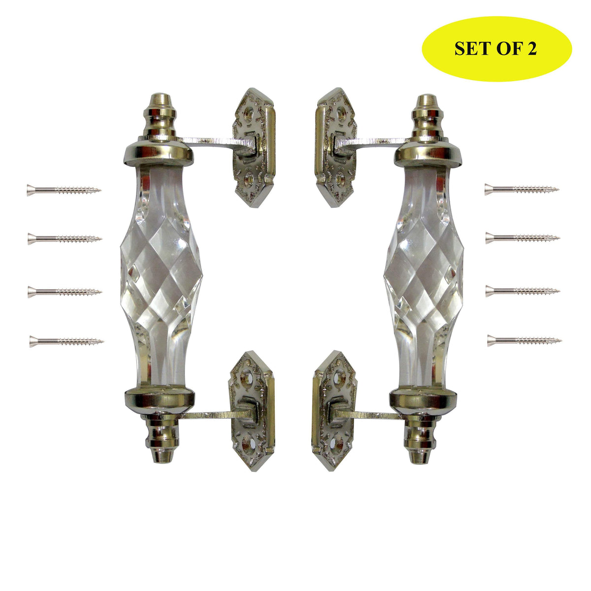 Glass Chrome Finish Victorian Handle ( 6" inch )Perilla Home